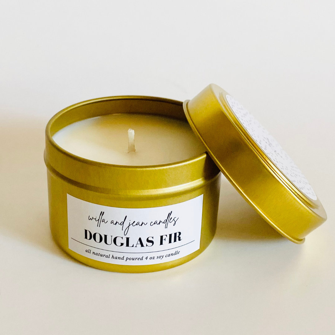 Douglas Fir 4 oz tin – Willa and Jean Candles